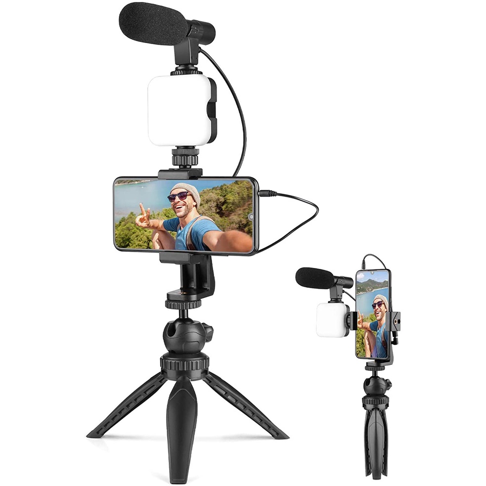 AIXPI Vlogging Kit, Smartphone Camera Video Kit & Tripod with Shotgun ...