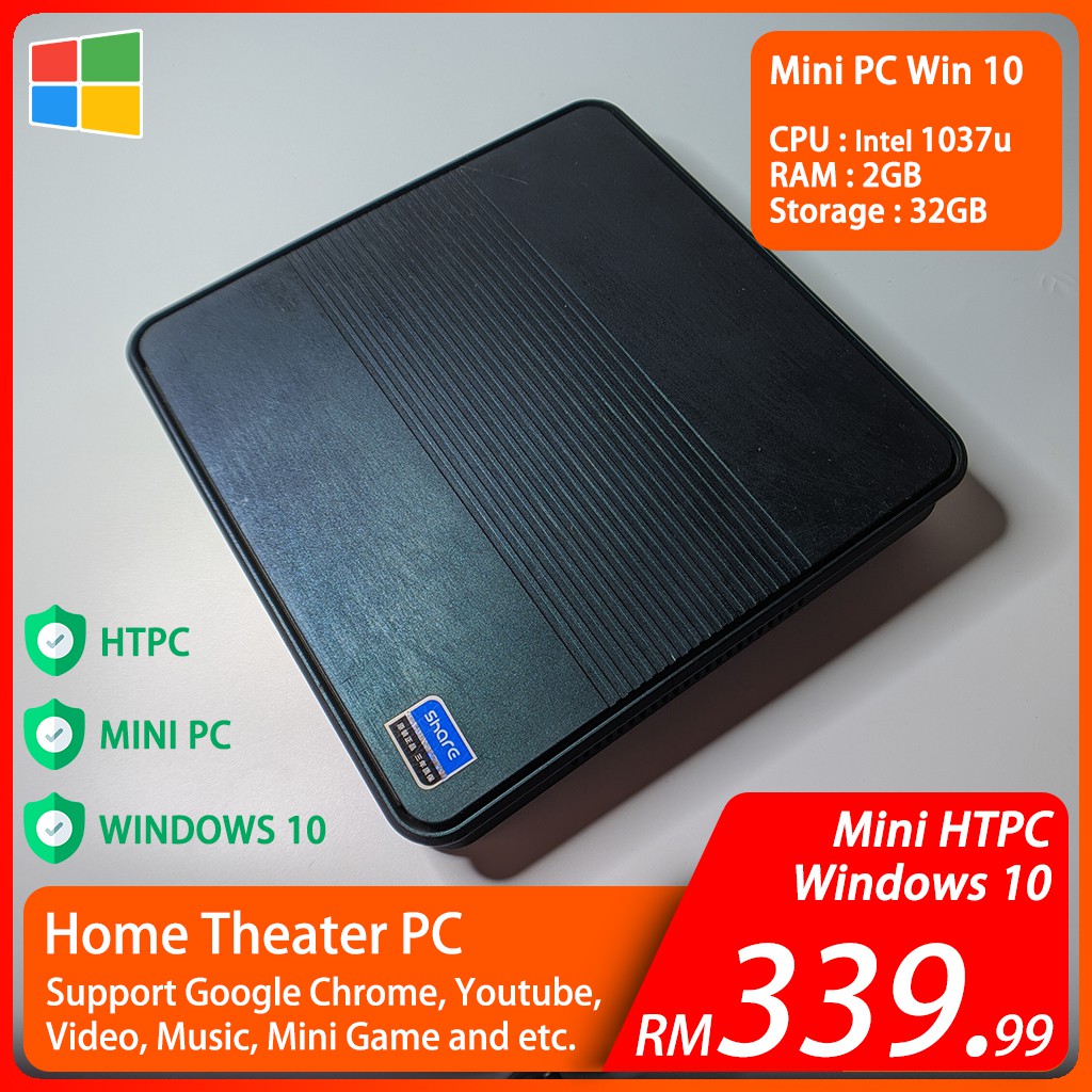 Mini PC Windows 10 Intel 1037u 2GB RAM 32GB HTPC Microsoft Surface Look ...