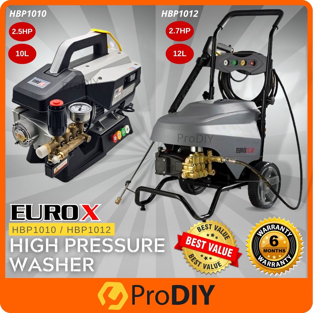 EUROX HBP1010 HBP1012 Electric Cold Water High Pressure Washer Heavy Duty 100bar | Shopee Malaysia