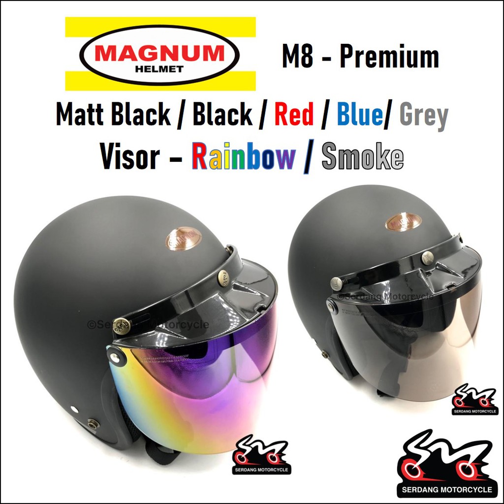 Magnum Helmet M8 With Rainbow Smoke Visor Topi Keledar M8 Premium SGV99 ...