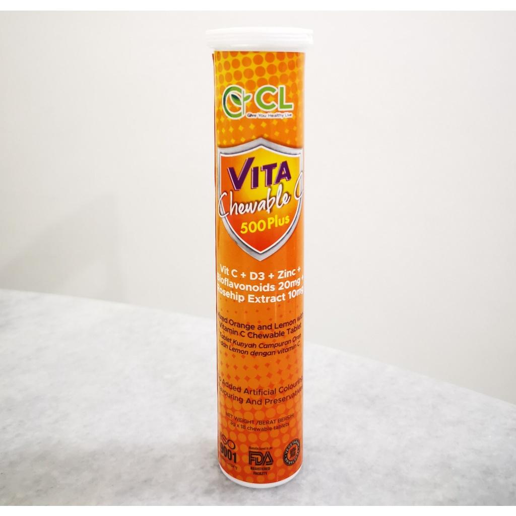 CL VITA C Chewble C 500 Plus Chewable Tablet Vitamin C Zinc Vitamin D3 ...