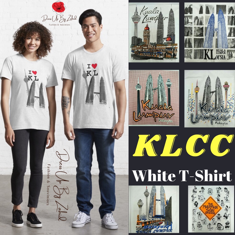 Baju Klcc Dewasa Warna Putih/KLCC T Shirt Murah/ Kaos Putih KLCC Banyak ...