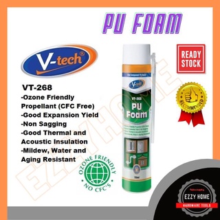 ORIGINAL VTECH VT-268 PU Foam Polyurethane Foam CFC Free Sealant 750ml | Shopee Malaysia