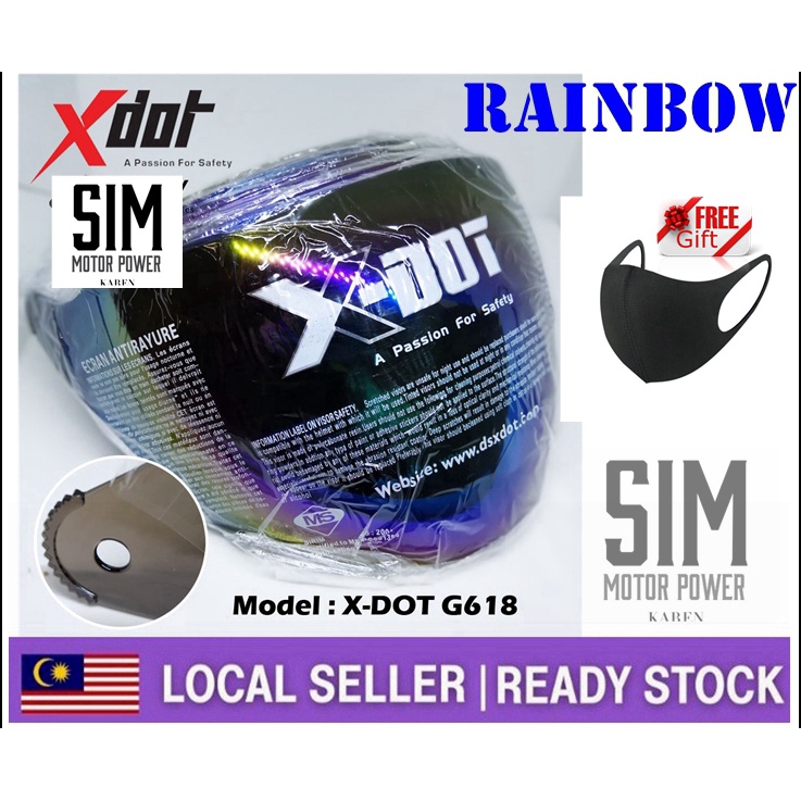 XDOT Small Hole G618 Helmet Visor X Dot G 618 G618N LTD VISOR HELMET ...