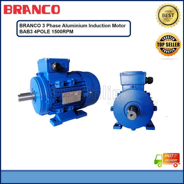 BRANCO ALUMINIUM MOTOR BA-B3 SERIES FOOT MOUNTED, 3HP/2.2KW 4POLE ...