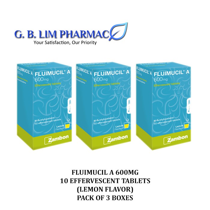FLUIMUCIL A 600MG 10'S EFFERVESCENT TABLES ONE BOX OR 3 BOXES (EXP: 11 ...
