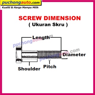 Skru Nat Tayar Wheel Bolt And Nut For Perodua Kancil Kenari Kelisa Viva ...