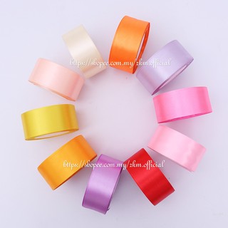 (22M) 4CM SATIN Ribbon Reben Riben Gift Satin Organza Flower Bouquet ...