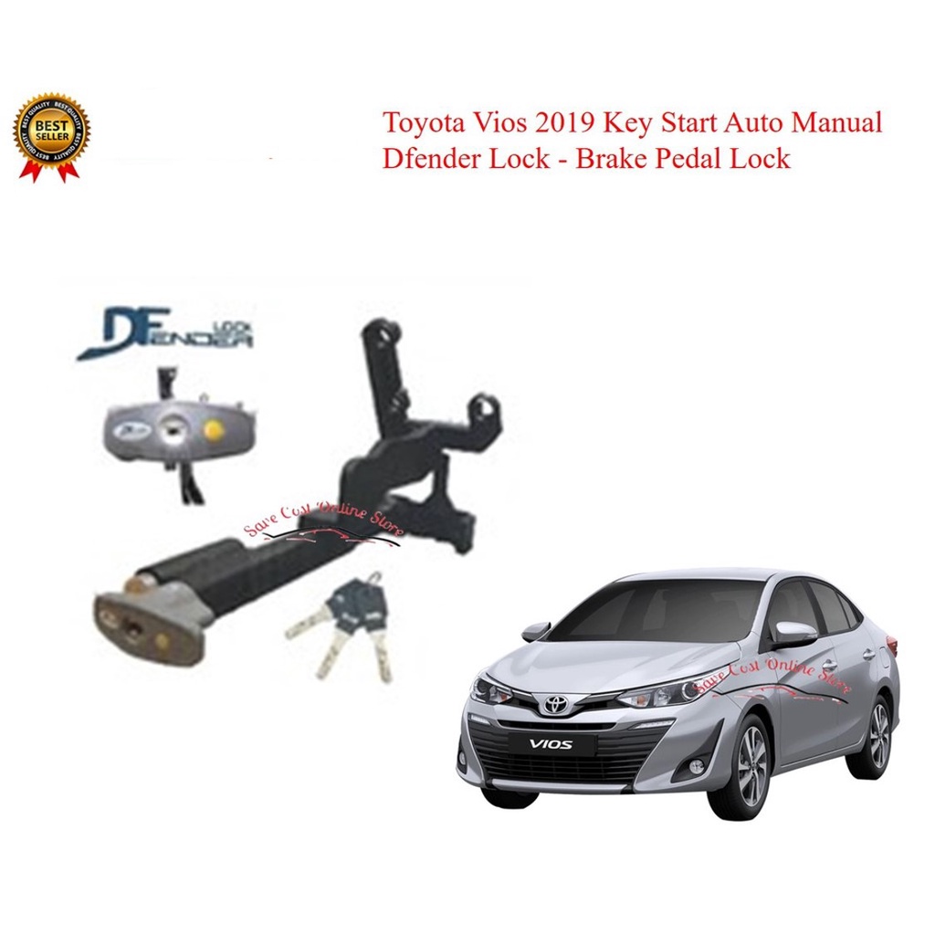 TOYOTA VIOS 2019-2021 KEY START AUTO MENUAL DFENDER LOCK - BRAKE PEDAL ...