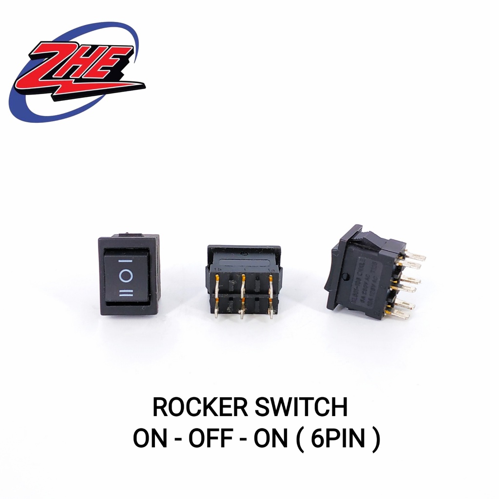 (Small) 6-Terminals 3 Position ON/OFF/ON DPDT Boat Rocker Switch 16A ...