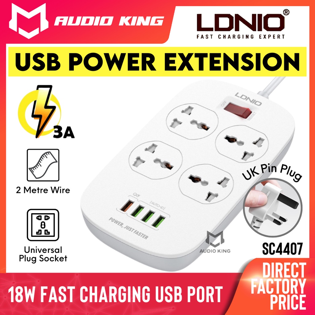 LDNIO Power Socket Extension Plug Heavy Duty Extension Wire Extension ...