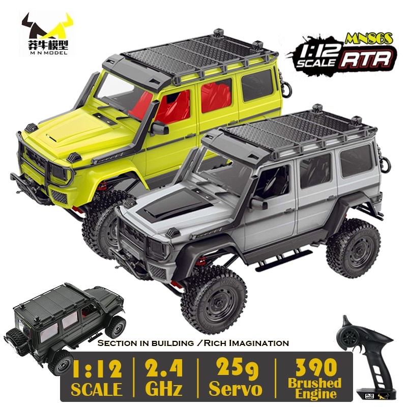 MN86S & MN86 1/12 SCALE 2.4Ghz Crawler Off Road Truck 390 Brushed Motor ...