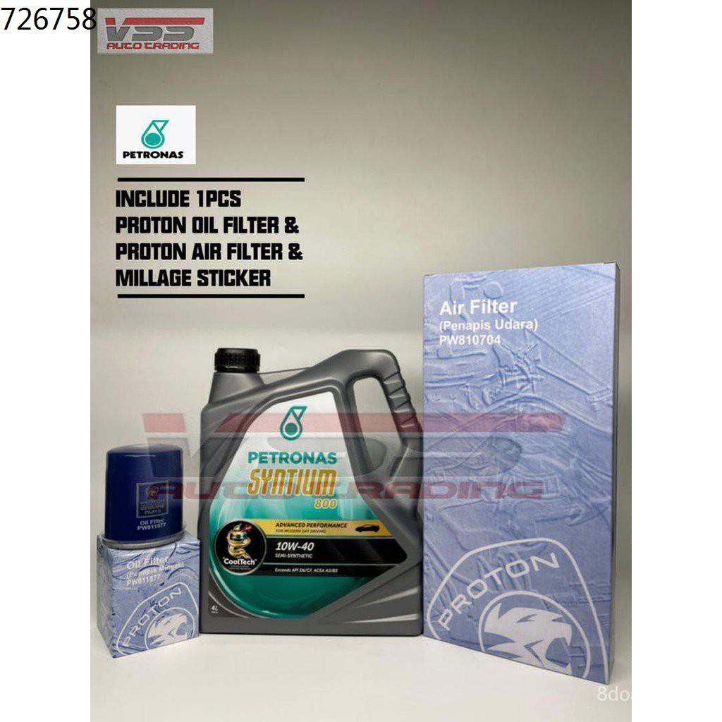 Petronas syntium 800 10w40 semi synthetic sn/cf engine oil 4l + proton ...