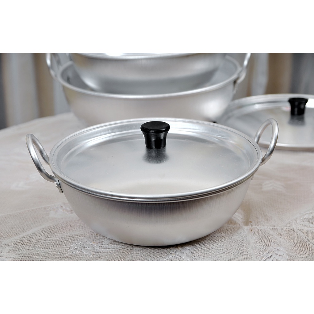 Aluminium Indian Wok with Cover KUALI INDIA ALUMINIUM Thickened ...