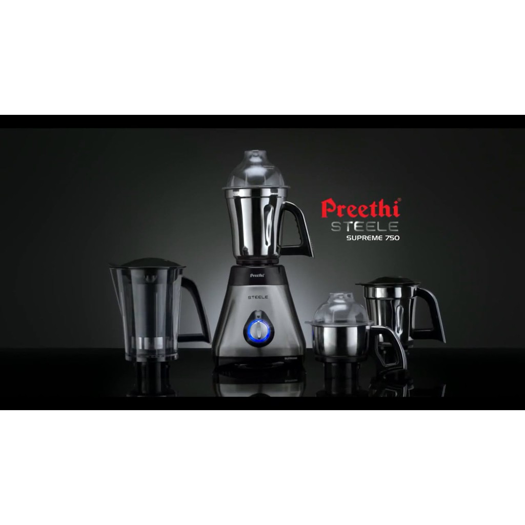 Preethi Steele Supreme 4 Jar-MG 208 750 Watt-Mixer Grinder (Silver ...