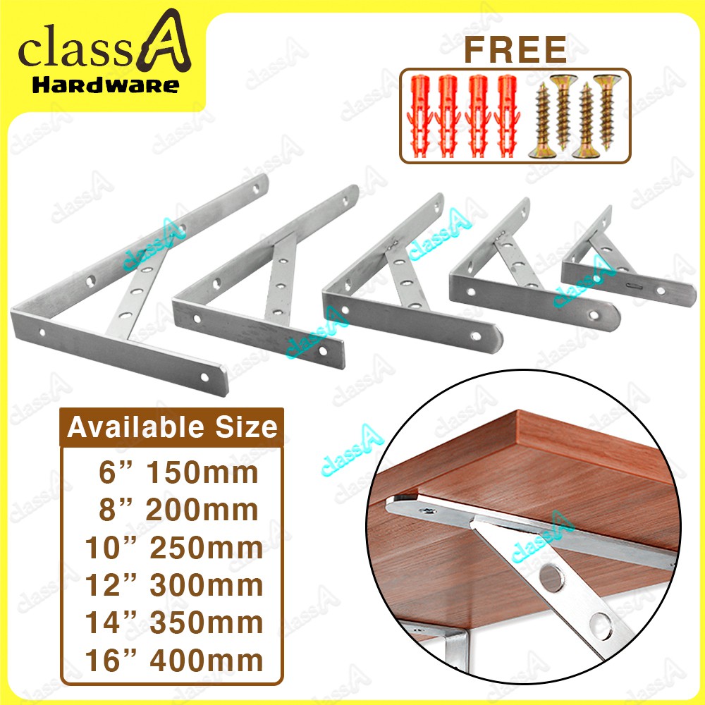 ClassAHW Stainless Steel L Bracket L-Shaped Shelf Support L Bracket Rak ...