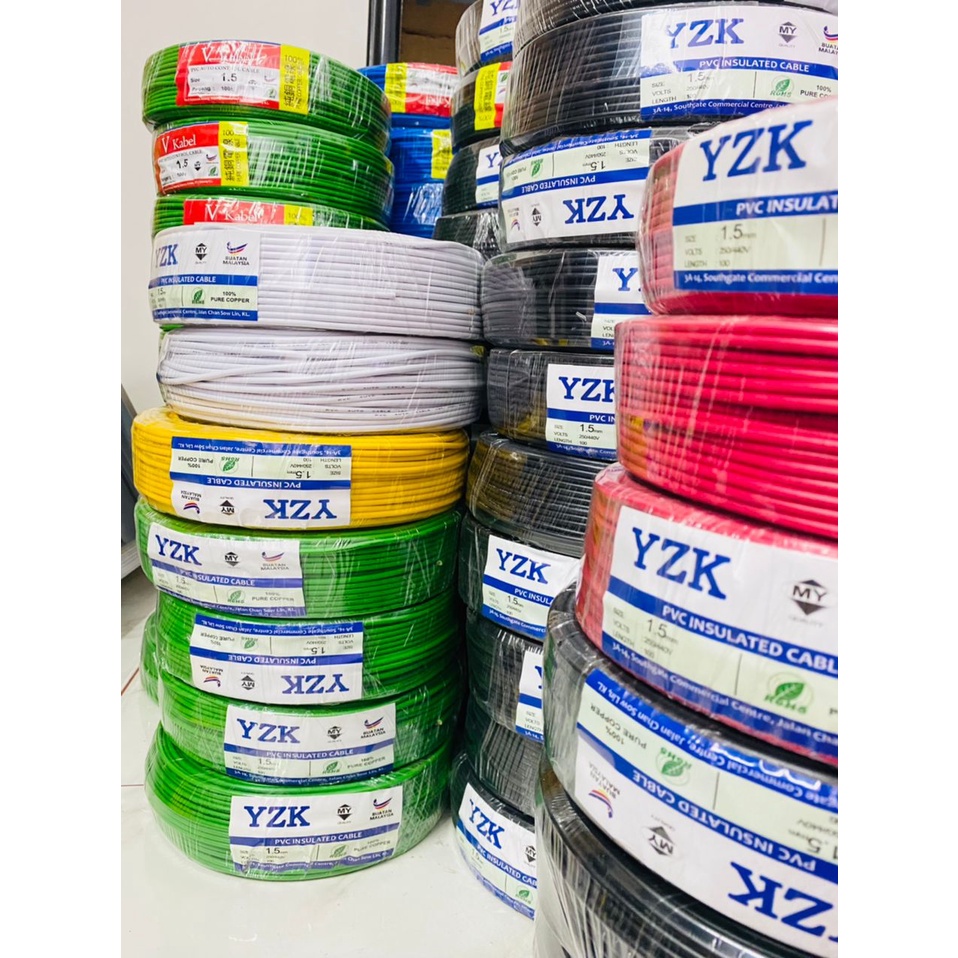 WIRE CABLE 100% PURE COPPER 1.5MM / 2.5MM WIRE PVC AUTO CONTROL CABLE INSULATED CABLE / KABEL ...