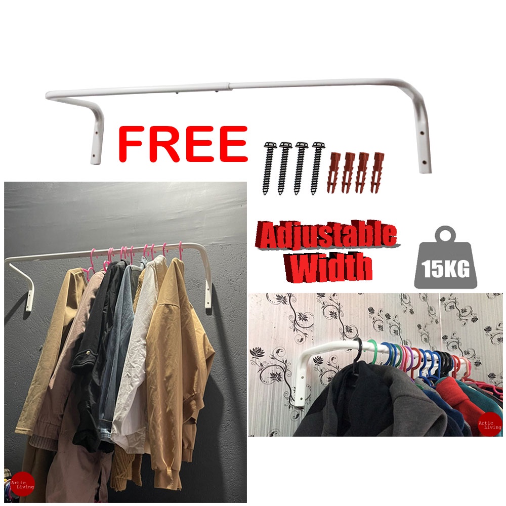 Adjustable Clothes Bar Penyangkut Tudung Besi Gantung Baju Sangkut Baju ...