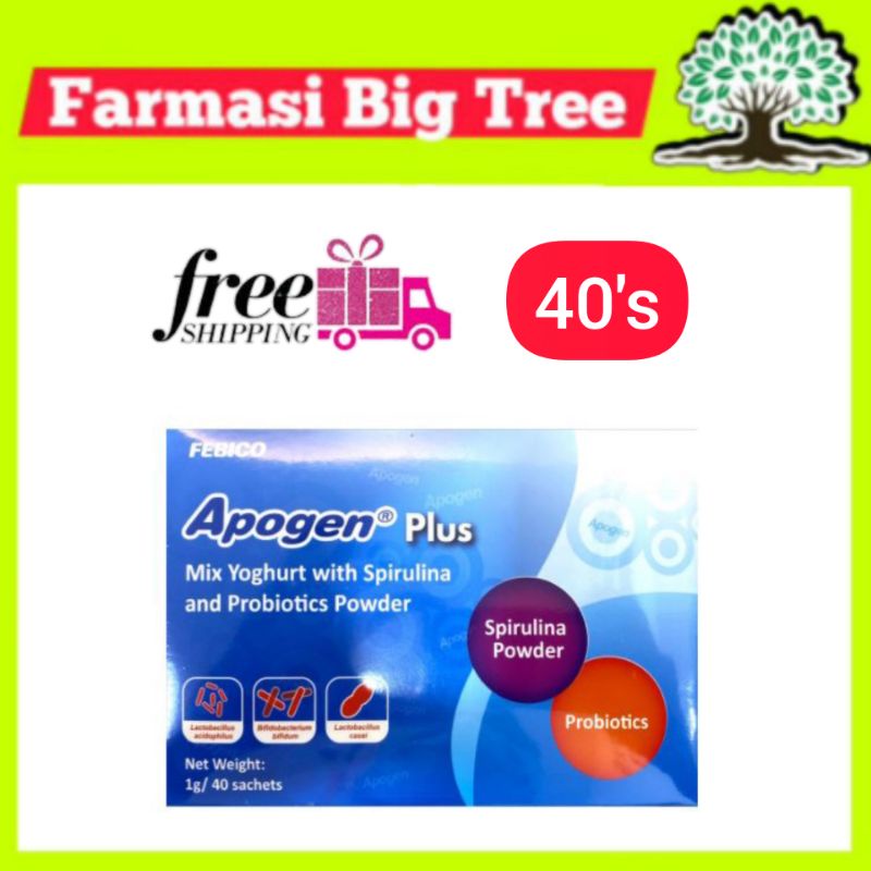 APOGEN PLUS Mix Yoghurt with Spirulina and Probiotics Powders 40 ...