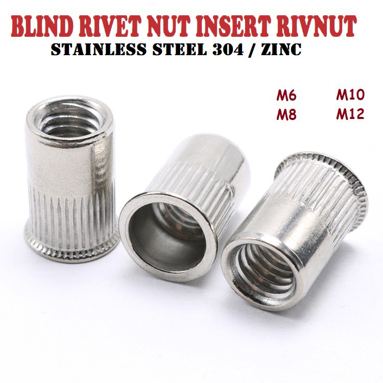 M4 - M12 Metric Threaded Blind Rivet Nut Insert M3 M4 M5 M6 M8 M10 M12 ...