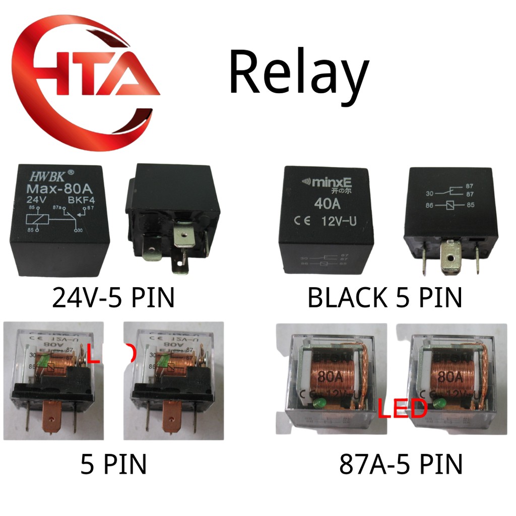 87A 5 pin Relay (LED) / 24V 5 pin Relay | Shopee Malaysia