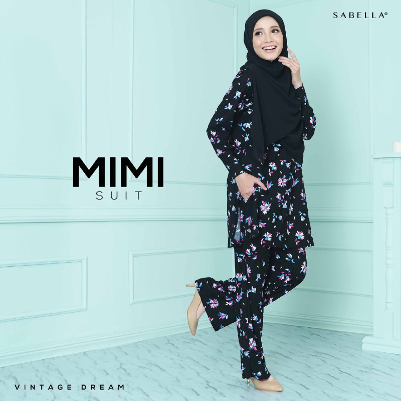 Baju Suit Muslimah Bercorak Mimi Suit By Sabella | Shopee Malaysia