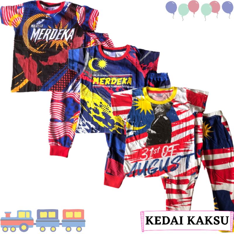 Merdeka Kids Pyjamas Merdeka Set For Kids Tag 2-18 | Shopee Malaysia