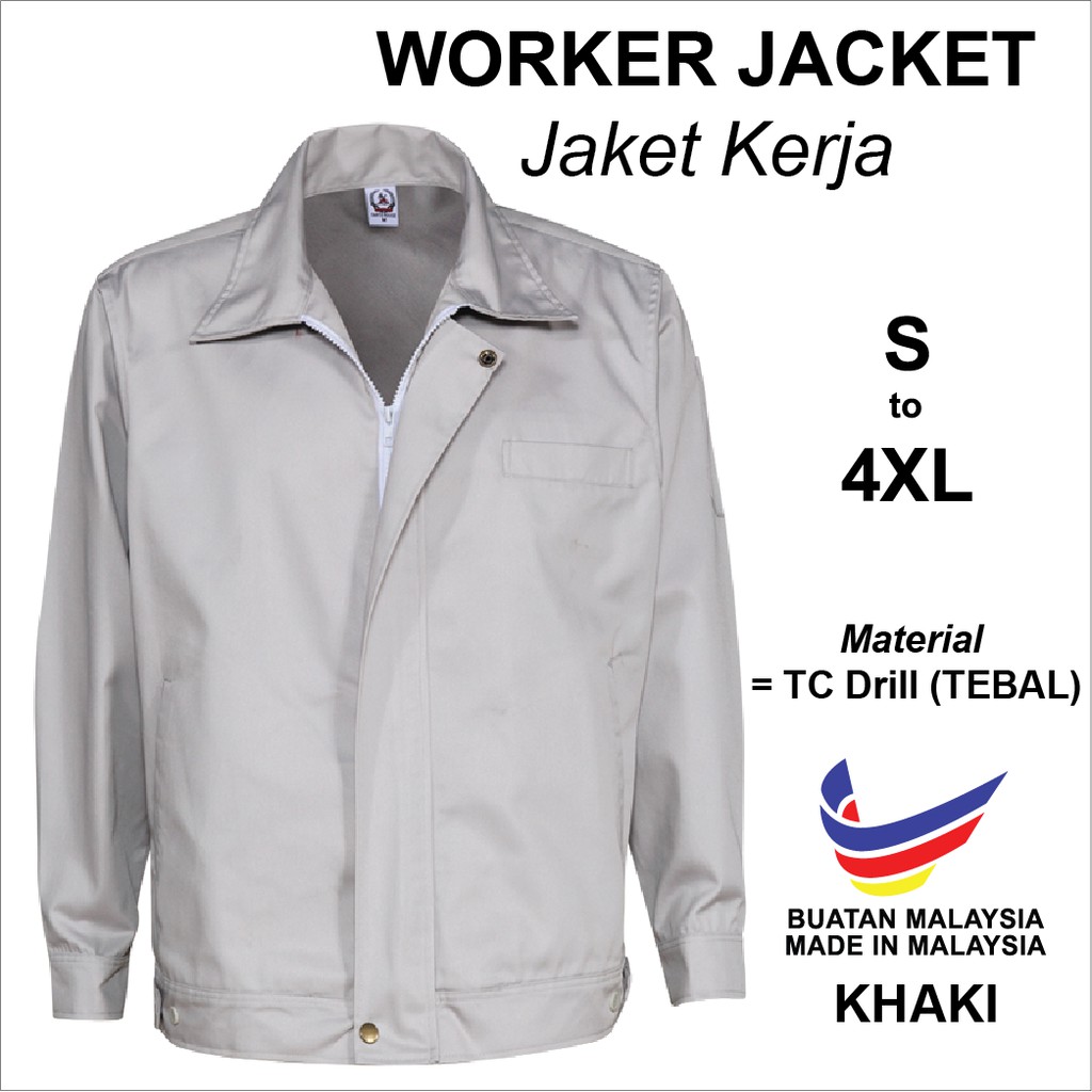 Worker Jacket Light Grey Jaket Teknikal | Shopee Malaysia