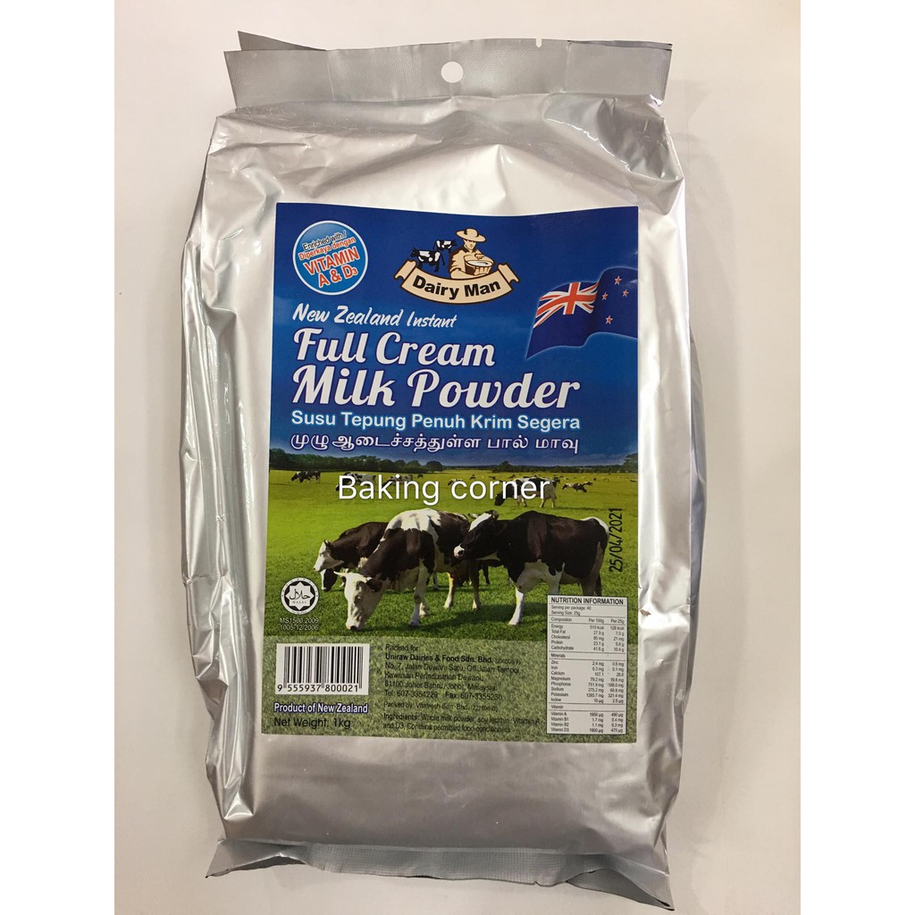 INSTANT FULL CREAM MILK POWDER 1KG DAIRY MAN | Shopee Malaysia