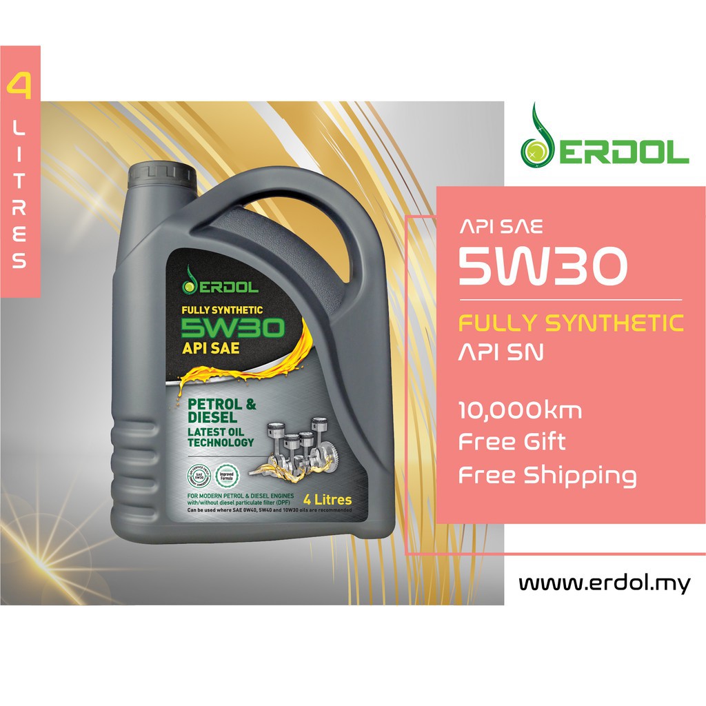 Fully synthetic engine oil ERDOL 5W30 SN Fully Synthetic Engine ...