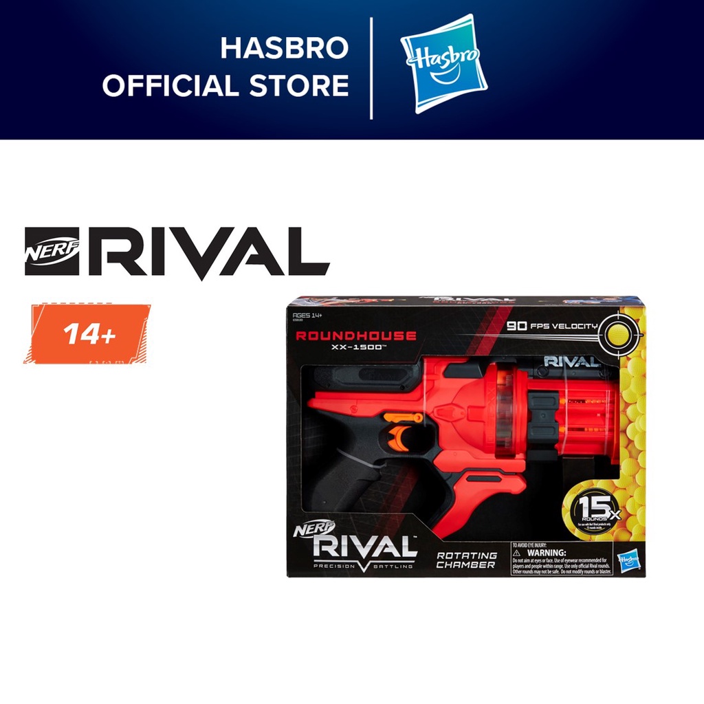 Nerf Rival Roundhouse XX-1500 Red Blaster-- 5 Integrated Magazines, 15 ...
