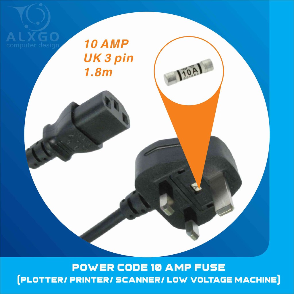 Power Code Cable Plug 3 pin UK 10A Low Voltage | Shopee Malaysia