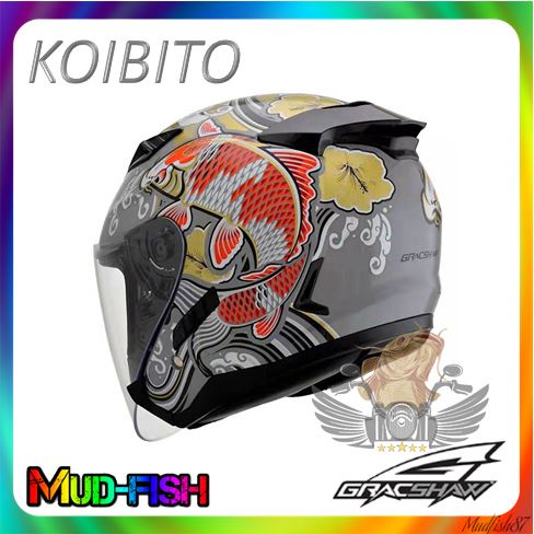 GRACSHAW Gennex G535 KOIBITO KOI HELMET (DOUBLE VISOR) | Shopee Malaysia