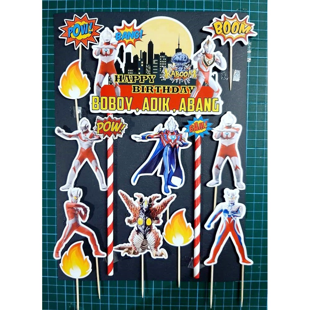 ULTRAMAN Custom Cake Topper Happy Birthday Laminated Material Malaysia ...