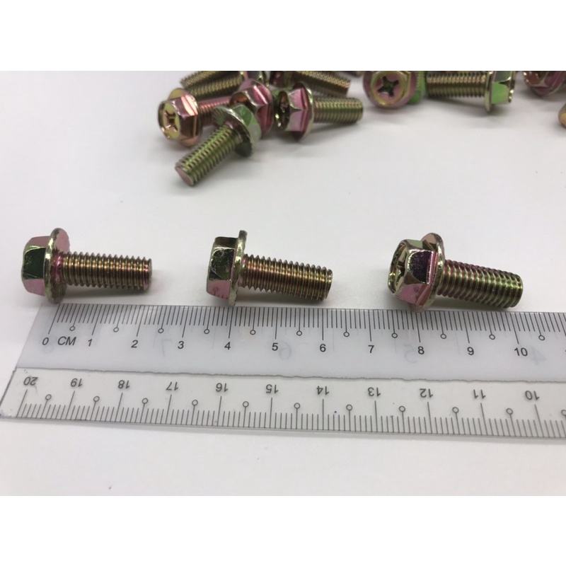 M8x20 HEX CRAP SERRATED FLANGE BOLT 12MM (30pcs) m8 x 20 washer bolt ...