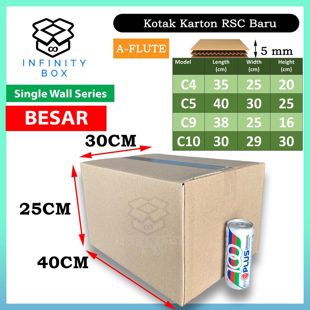 Large Size BOX - C4,5,9&10 RSC Carton Packaging Box - A Flute - Single ...