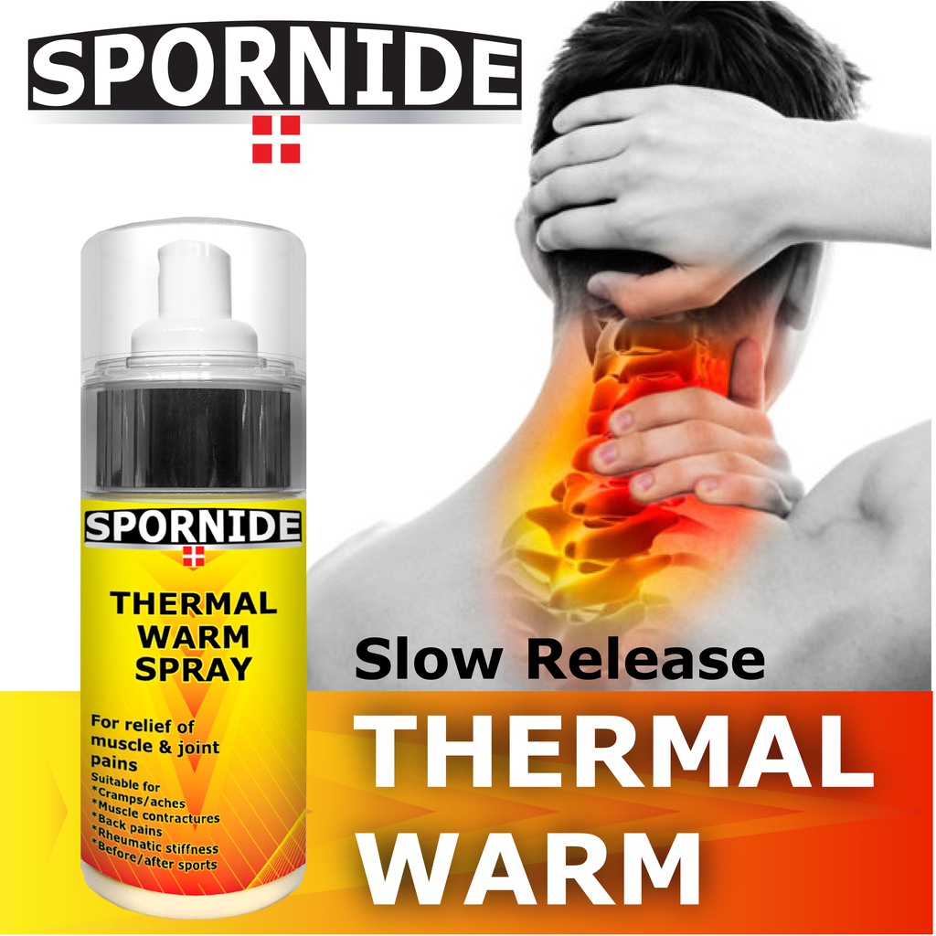 Spornide (Warm) Slow-Release Muscle Spray (similar to Perskindol ...