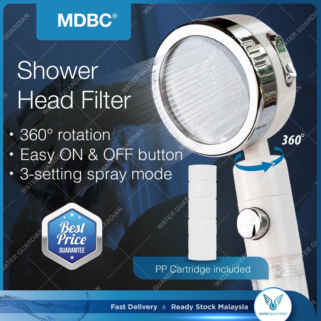 MDBC Handheld High Pressure Water Saving PP Filter Shower Head / Kepala ...