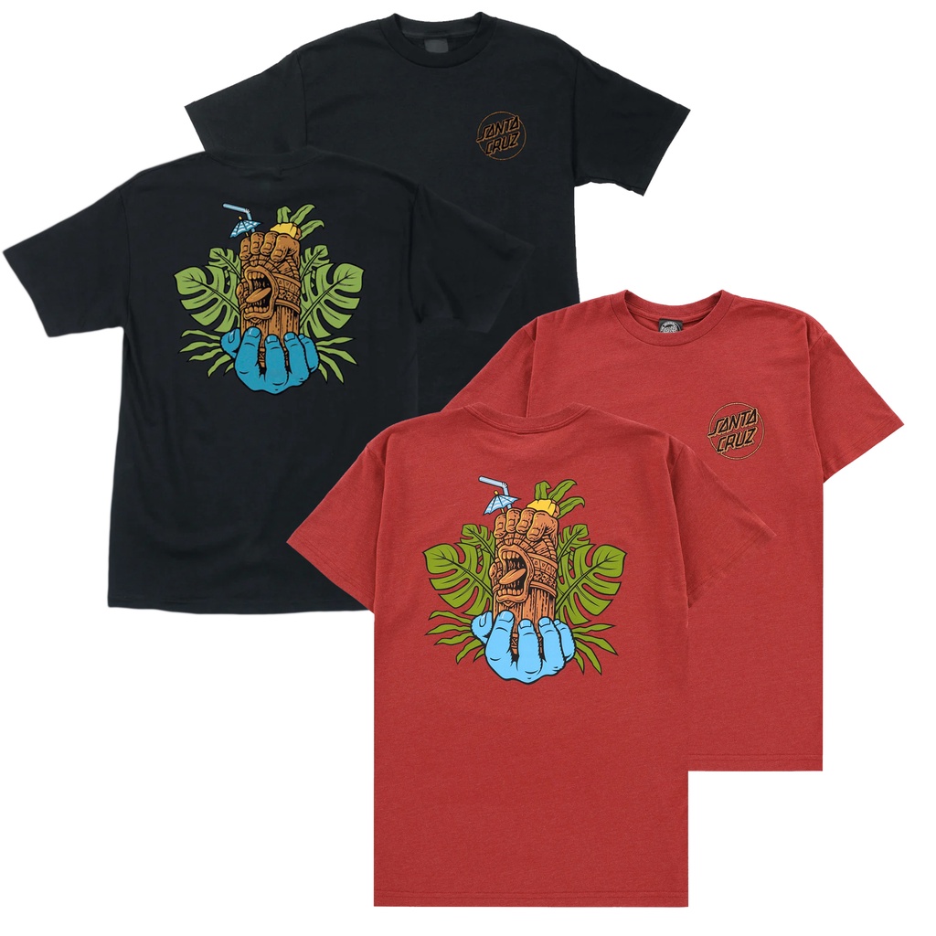 Santa Cruz Tiki Hand T-Shirt Eco ( Black / Heather Teja ) | Shopee Malaysia