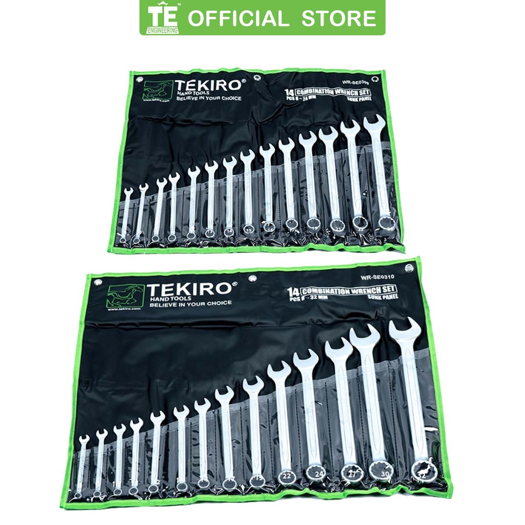 Tekiro Combination Wrench Set Sunk Panel (14 Pcs x 8-24mm/8-32mm) ( WR ...