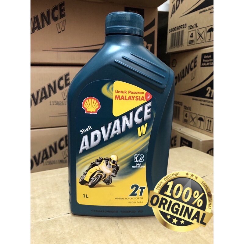 SHELL ADVANCE 2T W 1L WANGI 100% ORIGINAL(MINYAK HITAM MOTOR) | Shopee ...