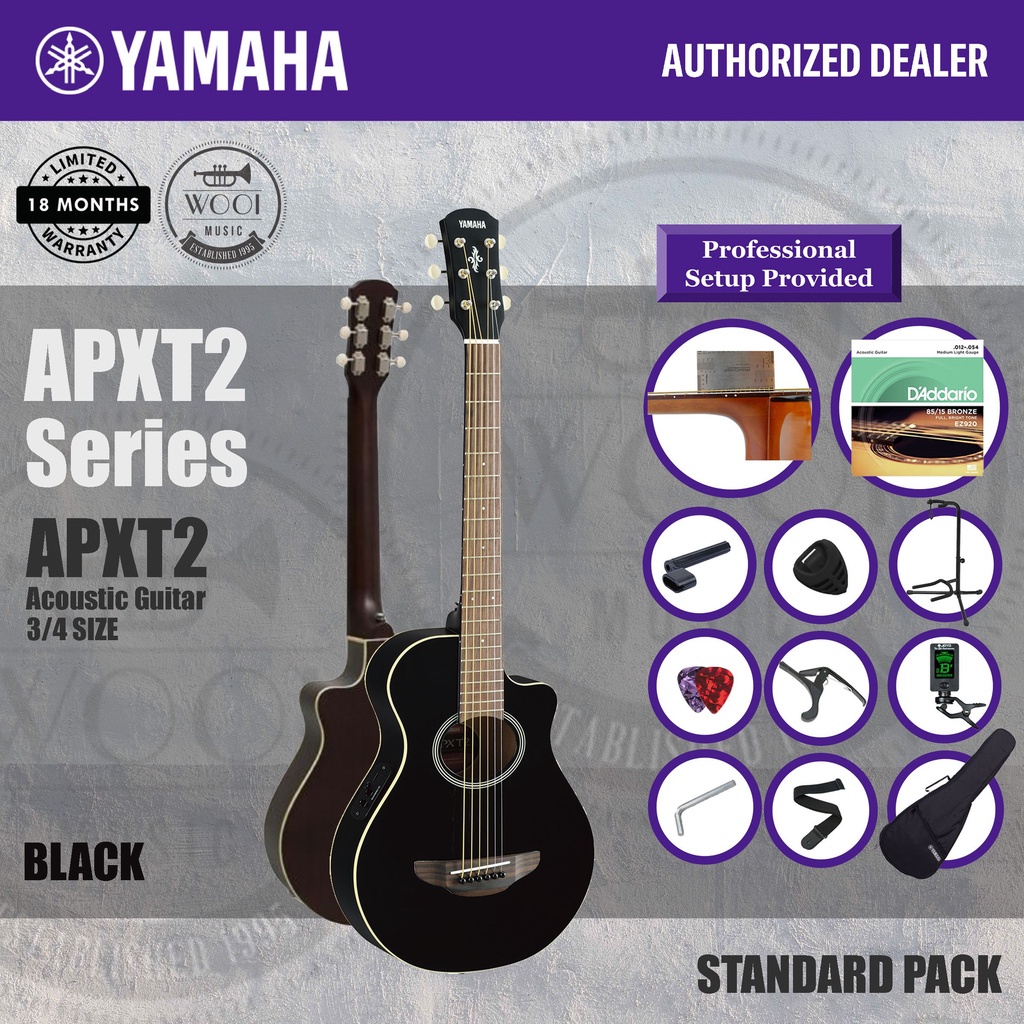 Yamaha APXT2 3/4 Size Acoustic Electric Guitar 34" - Black | Shopee ...