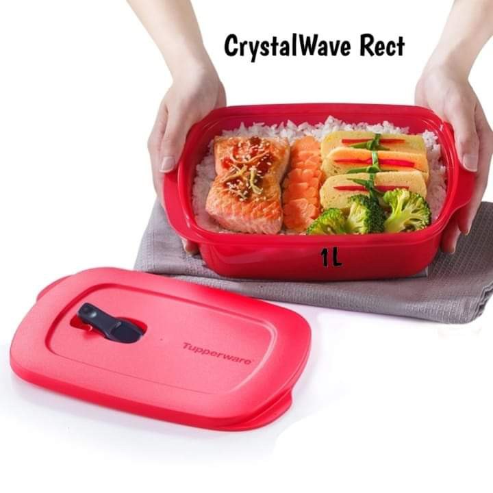 Microwaveable Lunch Box 1.0L CrystalWave Rectangular Tupperware ...