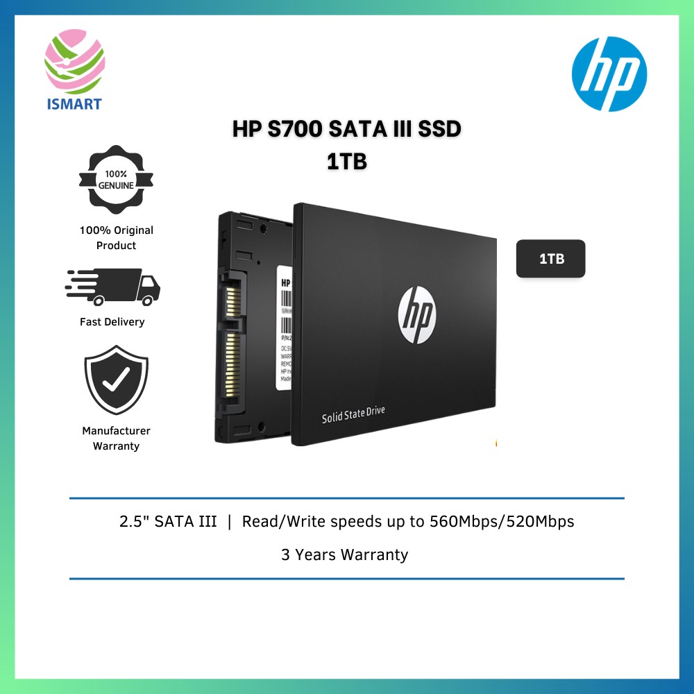 HP Solid State Drive S700 1TB 2.5" SATA III 6.0GB/S 3D NAND | Shopee ...