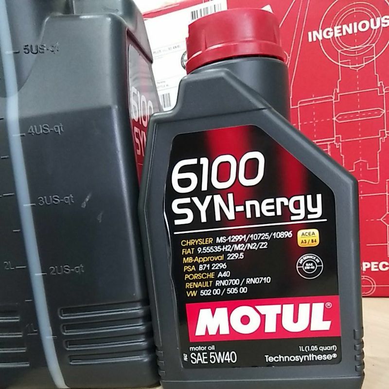 MOTUL 6100 SYN-nergy 5w40 Synthetic (1L) | Shopee Malaysia