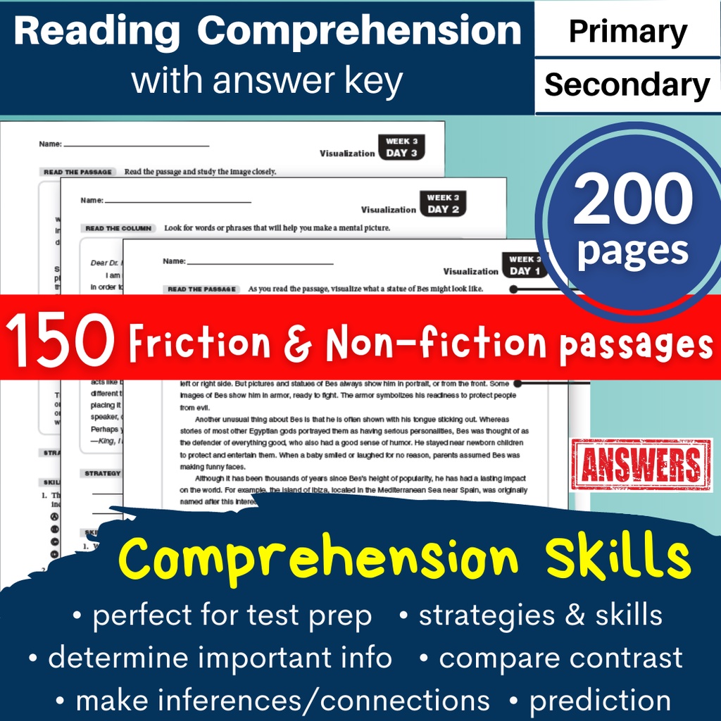 EM4 Reading Comprehension Workbook+ Answer Year 1 to Year 8 | Primary ...