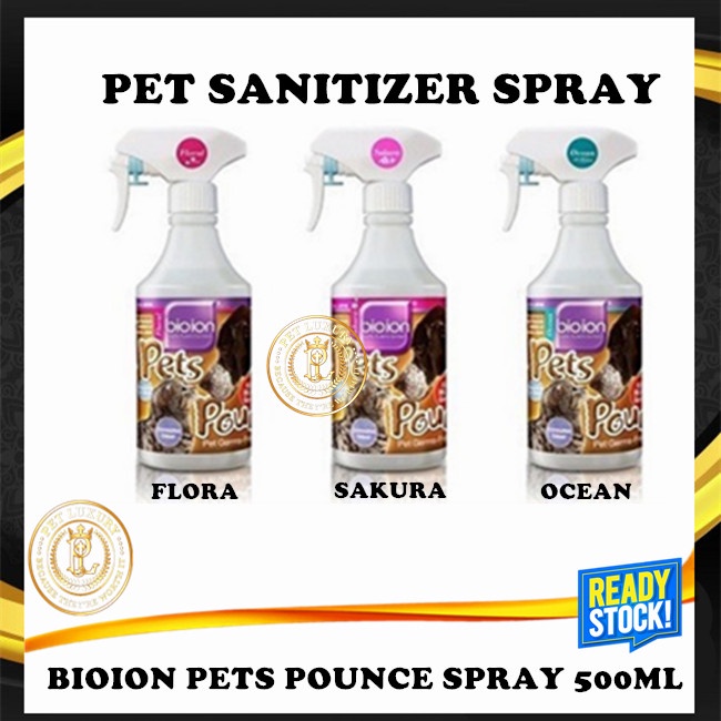Bioion Pets Pounce Pet Sanitizer Spray / Cat Spray (Dog & Cat) 500ML ...