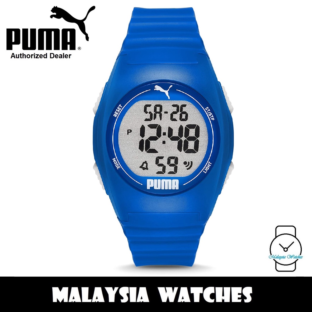 (OFFICIAL WARRANTY) Puma P6013 Quartz Digital Silver Dial Blue ...