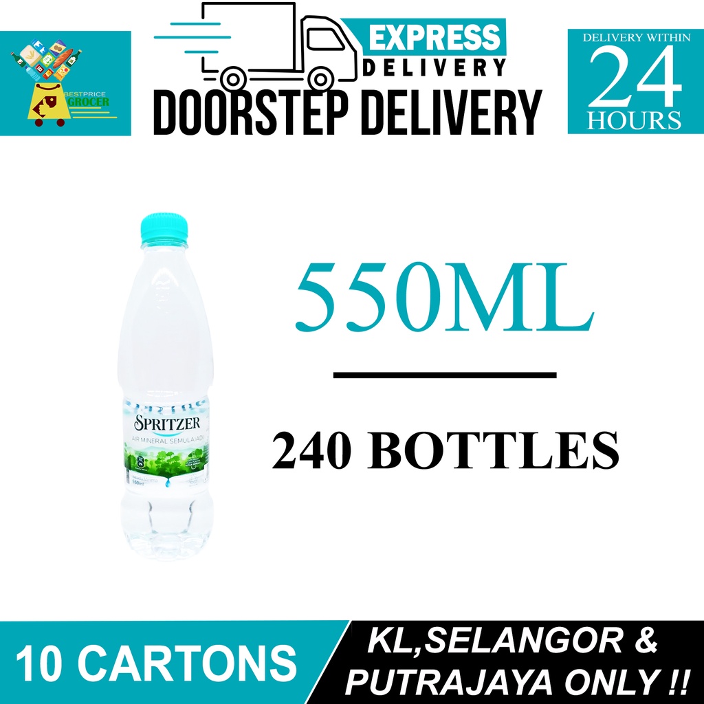 SPRITZER MINERAL WATER - 550ML X 24 BOTTLES (240 BOTTLES) | Shopee Malaysia