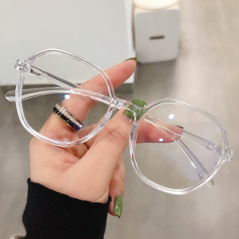 Men/Women Glasses Frame Spectacles Korean Oval Frame Transparent Spec ...